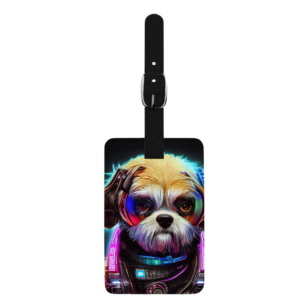 Dog Luggage Tag - Colorful Travel Bag Tag - Themed Luggage Tag